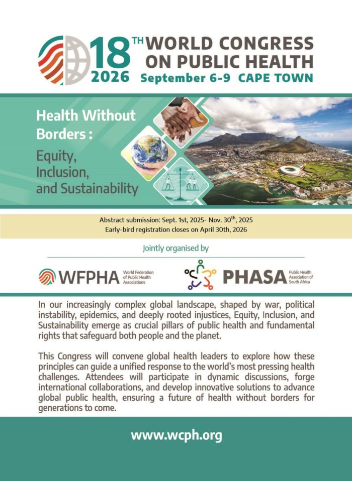 Save the Date: 18th World Congress on Public Health – Cape Town, 2026 ...